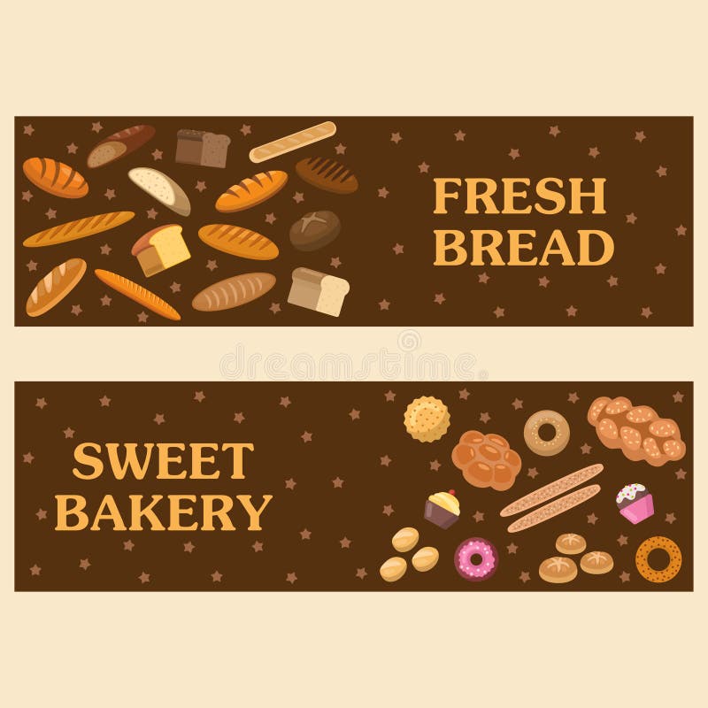 Bakery Goods and Bread Promotion Vector Banner Stock Vector ...