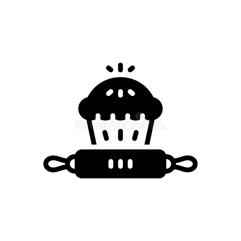Black Solid Icon for Bakery, Cake and Food Stock Illustration ...