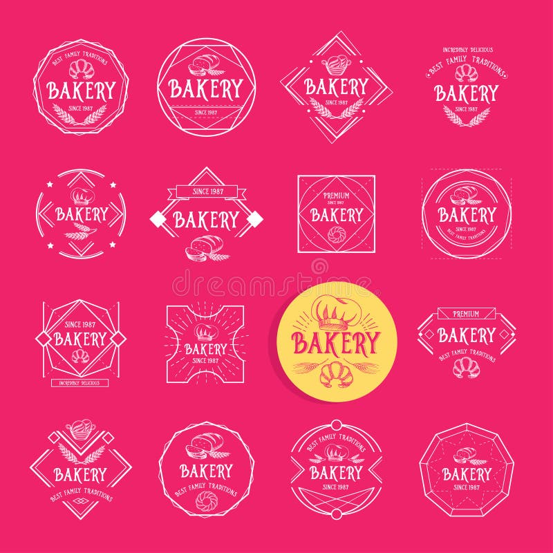 Bakery Icon Design. Menu Badge Vintage Stock Vector - Illustration of ...