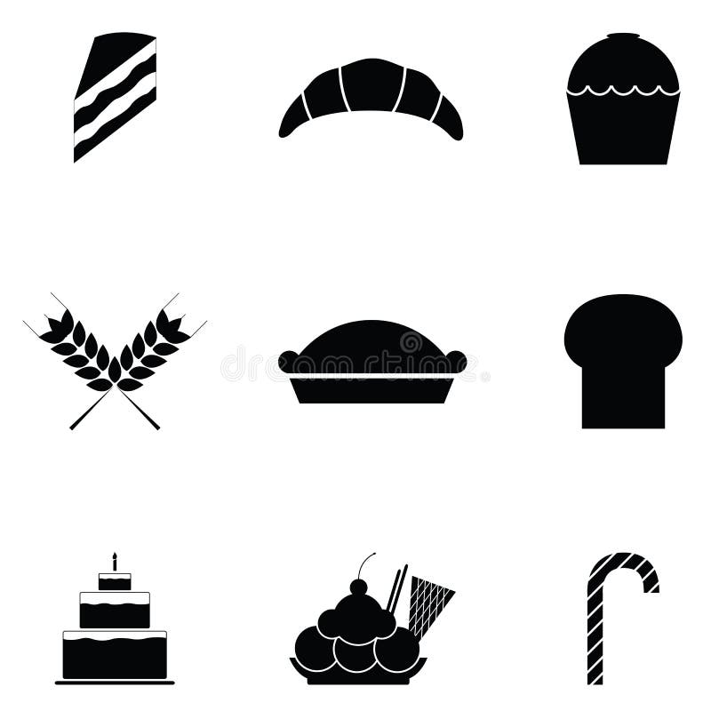 Bakery icon set stock vector. Illustration of bread - 102195919