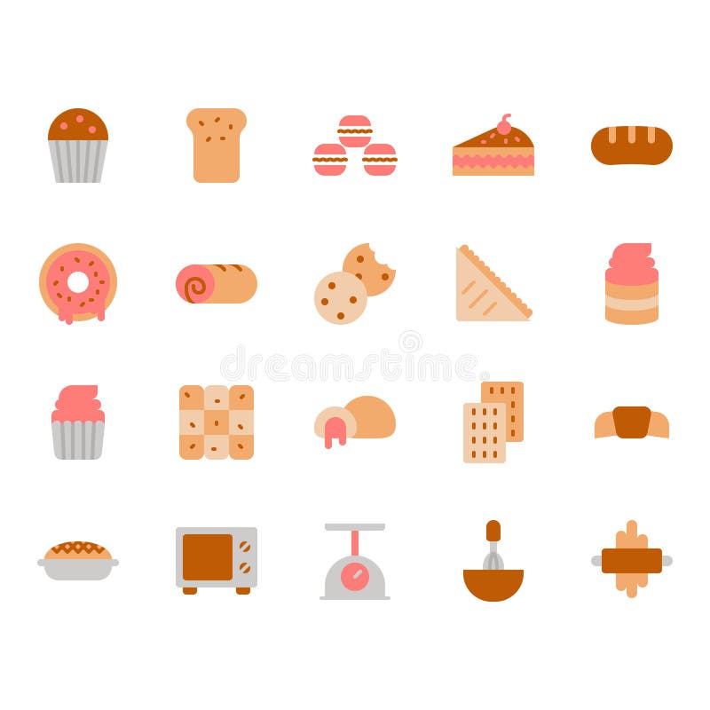 Bakery Icon Set.Vector Illustration Stock Vector - Illustration of ...
