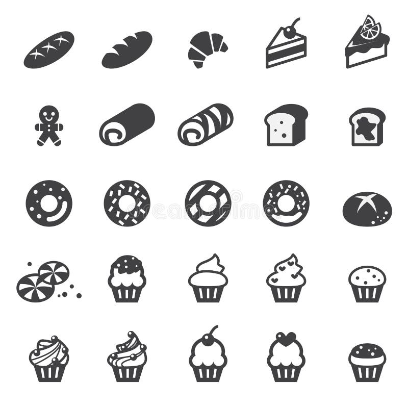 Bakery icon set stock vector. Illustration of design - 50272076