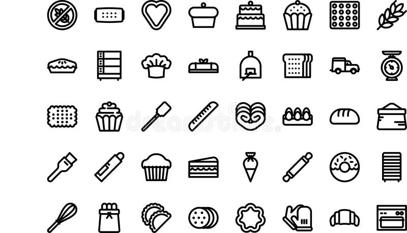 Bakery Icons High-Quality Vector Icons Collection with Editable Stroke ...