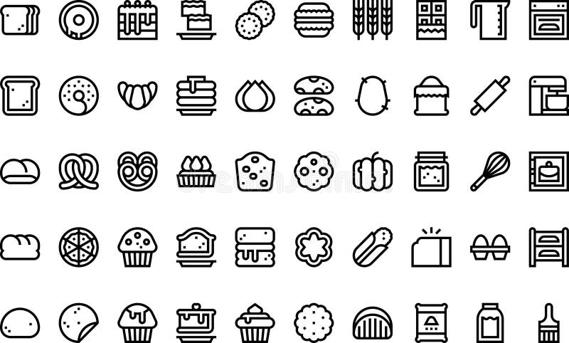 Bakery Icons High-Quality Vector Icons Collection with Editable Stroke ...