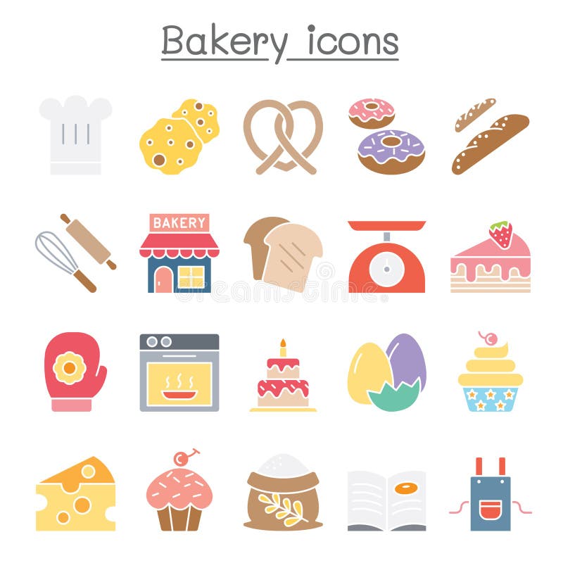 Bakery icons stock illustration. Illustration of isolated - 72474365