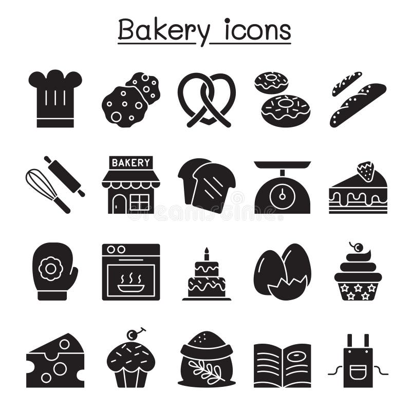 Bakery icons stock illustration. Illustration of isolated - 72474365