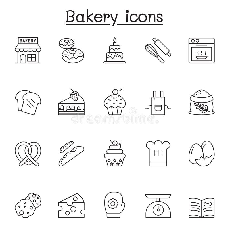 Bakery icons stock illustration. Illustration of isolated - 72474365
