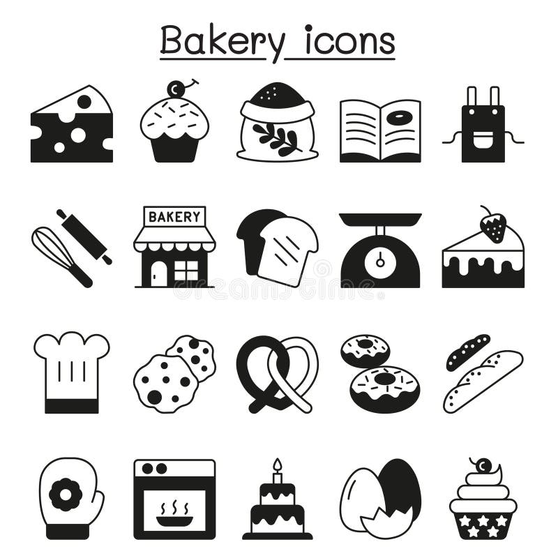 Bakery icons stock illustration. Illustration of isolated - 72474365