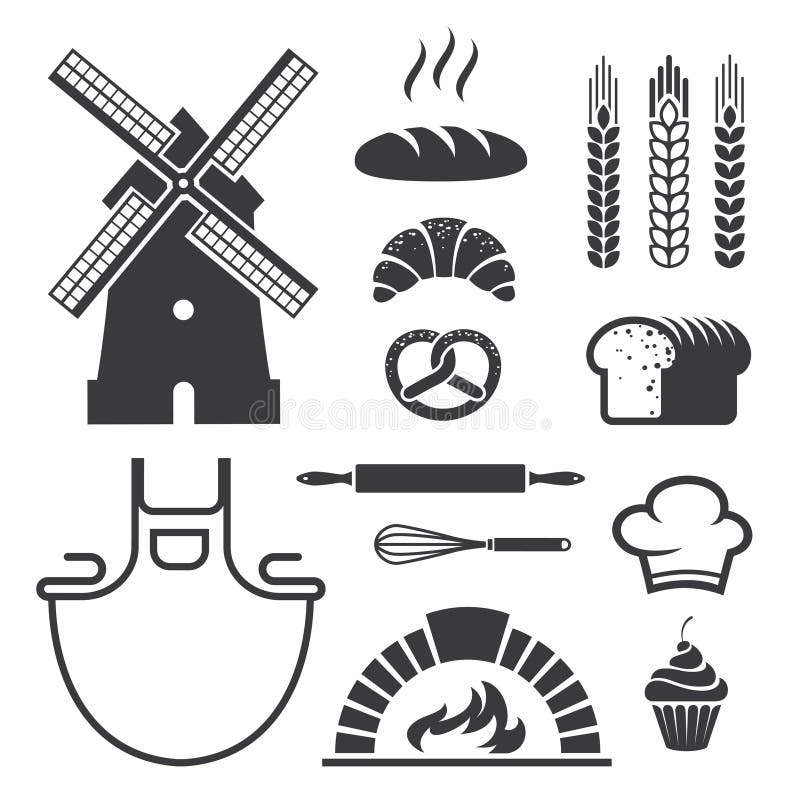 Bakery icons and symbols stock vector. Illustration of food - 37428266