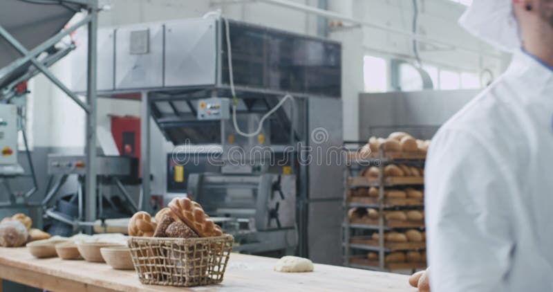 The Work of a Baker in a Bakery, the Production of Bread. Fresh Bread ...