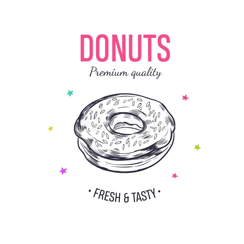 Bakery label with Donut 1 stock vector. Illustration of cover - 113139604