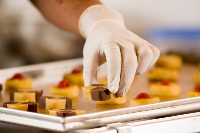 Bakery Man Preparing Delicious Christmas Cookies in a Bakery Store ...
