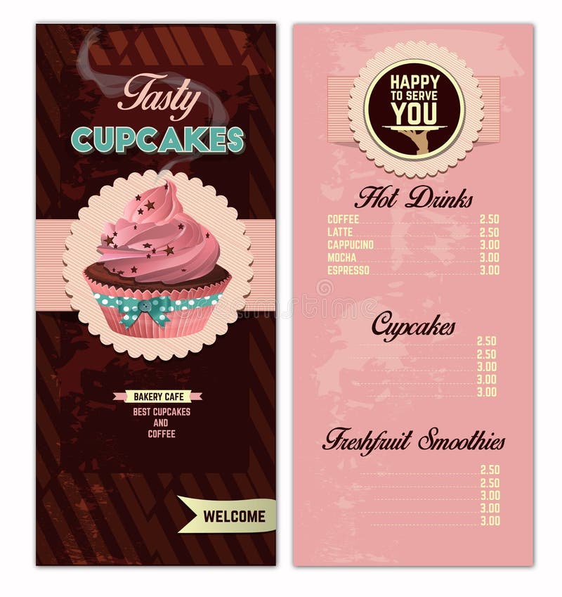 Bakery Menu Design Template. Vintage Style, Stock Vector - Illustration ...