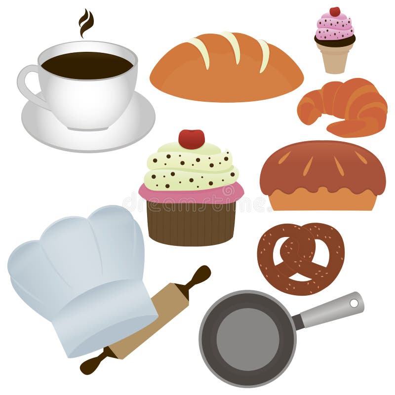 Bakery objects stock vector. Illustration of icon, shadow - 57260349