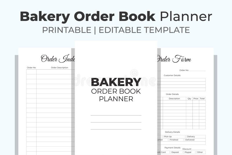 Bakery Order Book Planner KDP Interior Stock Vector - Illustration of ...