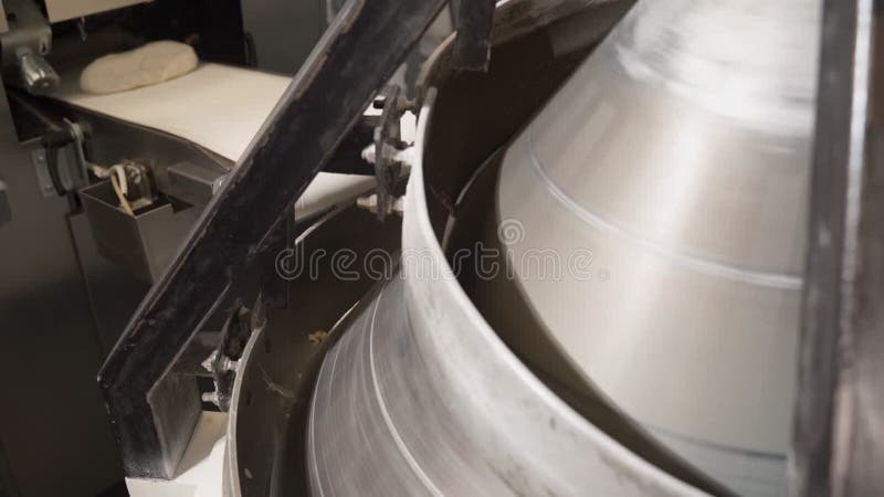 Bakery. Part of the Line. the Dough from the Conveyor Moves in the ...