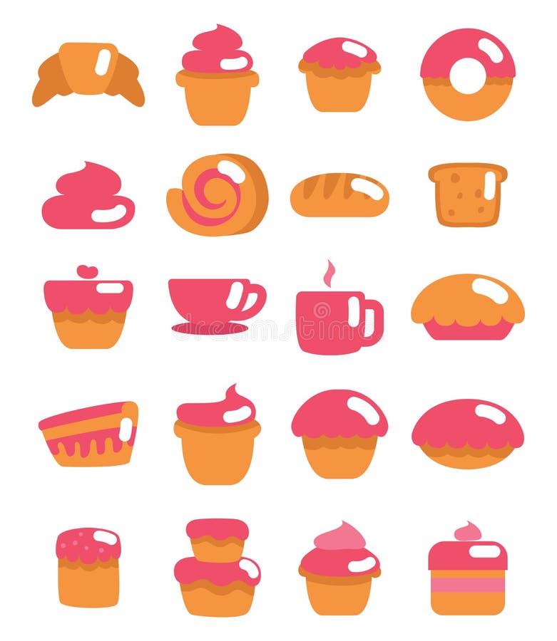 Bakery and Pastries Vector Black Isolated Emblems Stock Vector ...