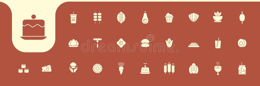 Bakery and Pastry Icons Flat Design Vector Stock Vector - Illustration ...