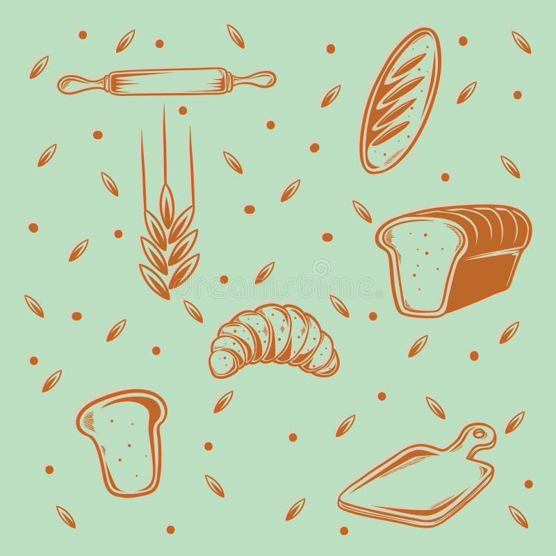 Bakery pattern stock vector. Illustration of bakery, shop - 74891915