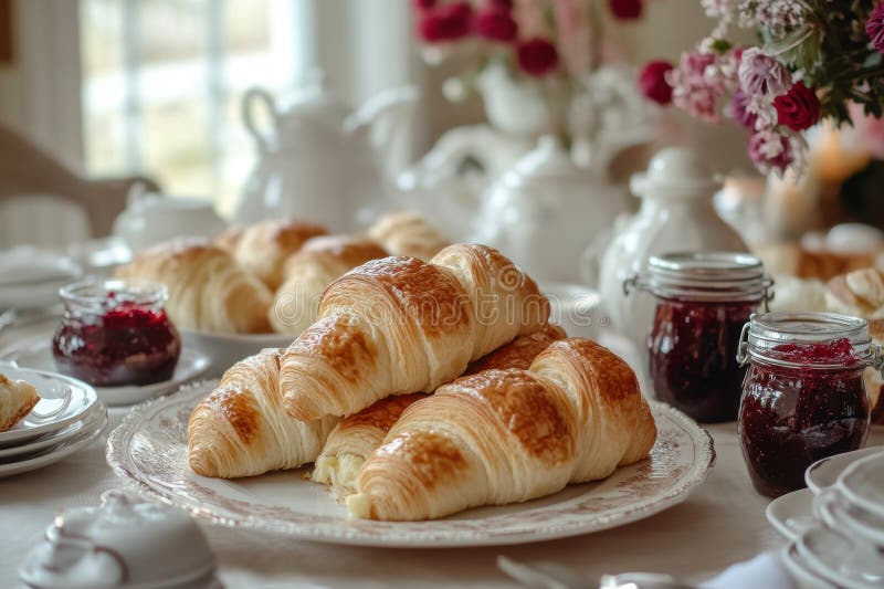 Bakery Presentation, an Elegant Dining Table Adorned with Butter ...