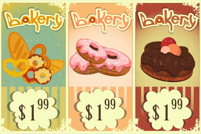 Set of Vintage Bakery and Cafe Labels Stock Vector - Illustration of ...