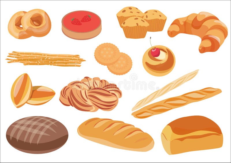 Bakery Product Assortment Set. Vector Illustration. Stock Vector ...