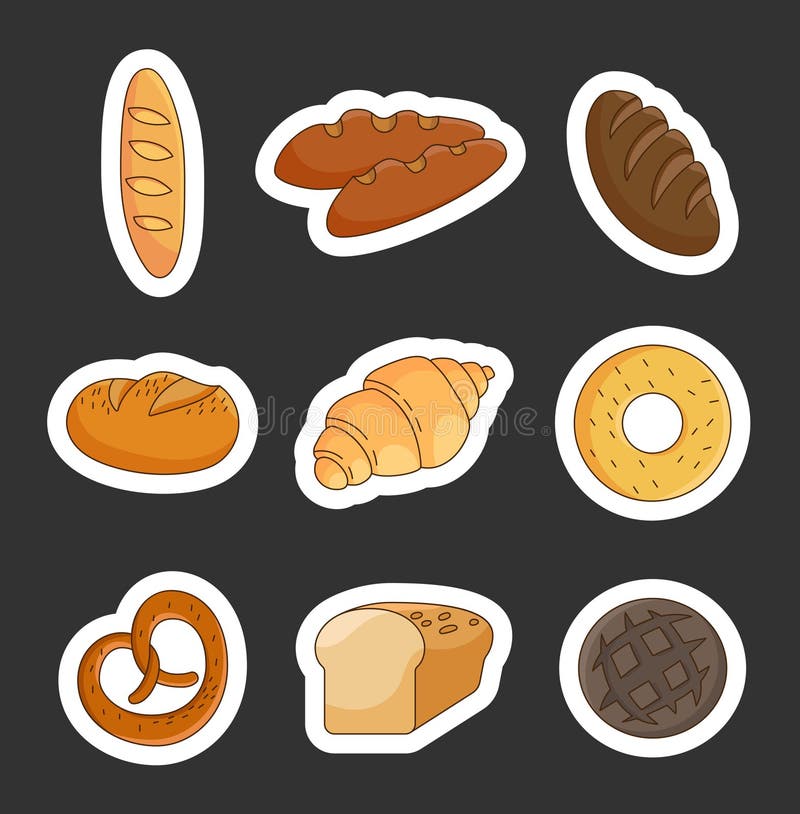Bakery Product. Sticker Bookmark Stock Vector - Illustration of dough ...
