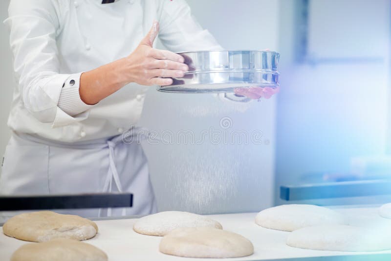 Bakery production close-up stock image. Image of industrial - 182419875