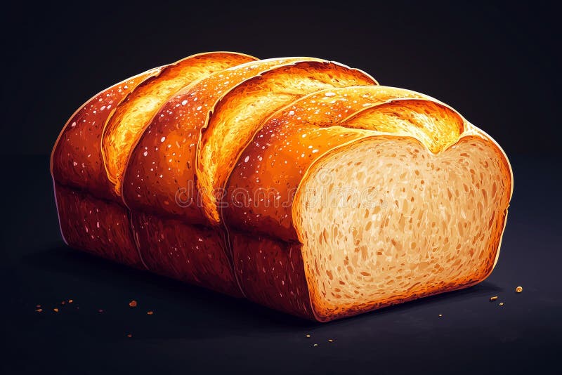Bakery Products Bread on a Black Background Stock Illustration ...