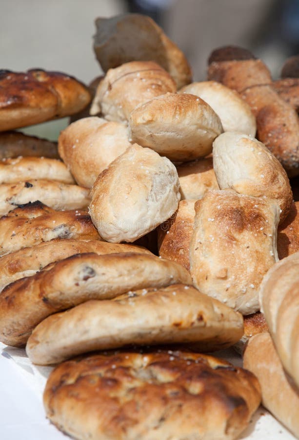 Bakery Products: Buns and Bread Stock Image - Image of wholemeal ...