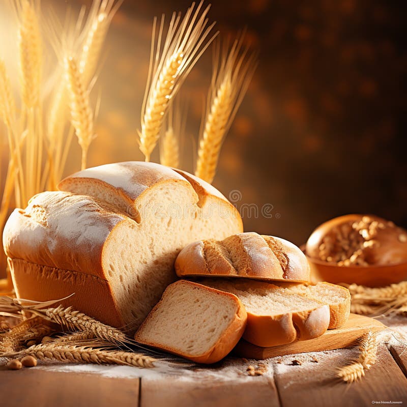 Bakery Products, Close-up Bread, Wheat, Flour Stock Illustration ...