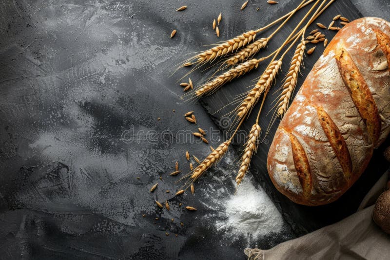 Bakery Products, Flour and Wheat on the Table Stock Image - Image of ...
