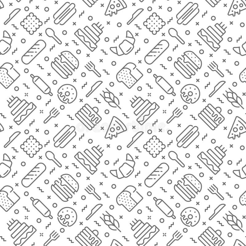 Bakery seamless pattern stock vector. Illustration of design - 221987769