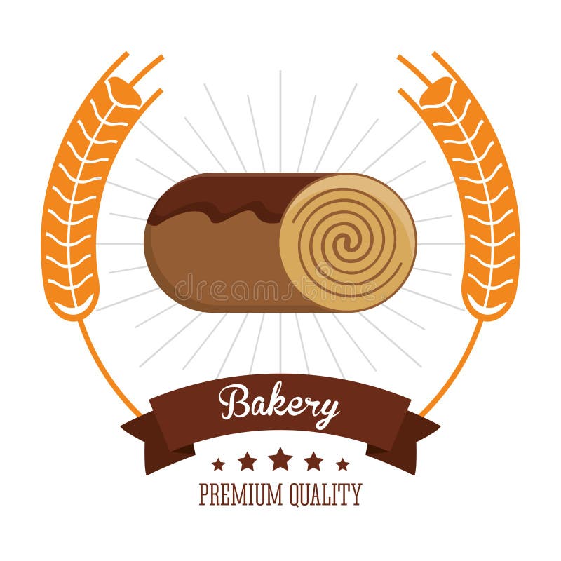 Bakery Roll Dessert Sweet Wreat Premium Quality Label Stock Vector ...