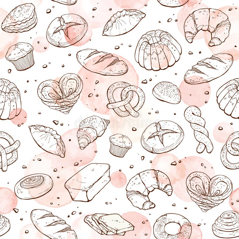 Bakery seamless background stock vector. Illustration of background ...