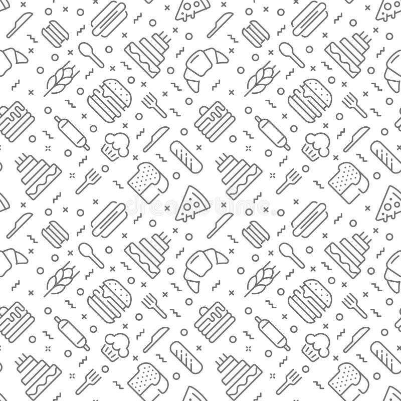 Bakery seamless pattern stock vector. Illustration of design - 221987769