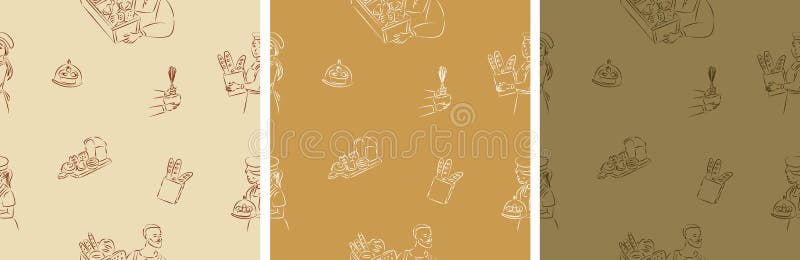 Bakery Seamless Pattern Collection Stock Vector - Illustration of ...