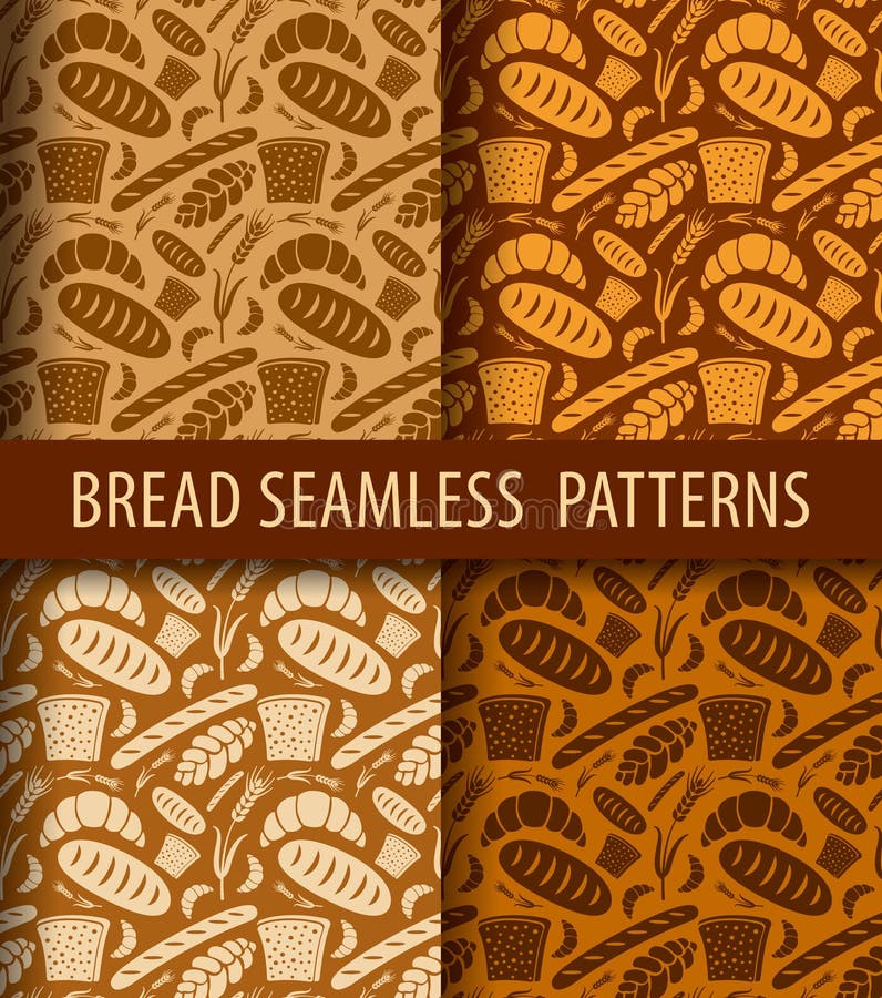 Bakery seamless patterns stock illustration. Illustration of bread ...