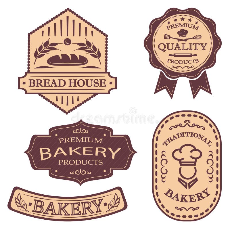 Bakery Shop Label Collection, Quality Mark, Vector Emblem Design with ...