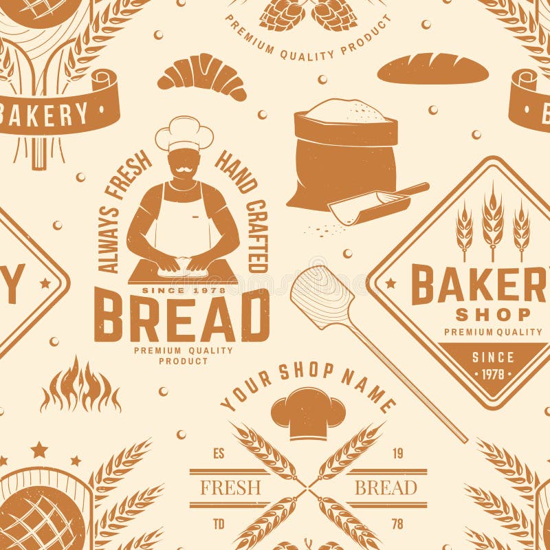 Bakery Shop Seamless Pattern or Background. Vector. Seamless Bakery ...