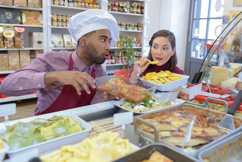 Bakery Shopkeeper Gives Pastry To Customer Stock Image - Image of meal ...