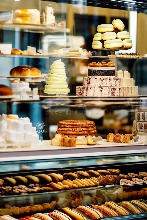Bakery Showcase that is a Feast for the Eyes Stock Illustration ...