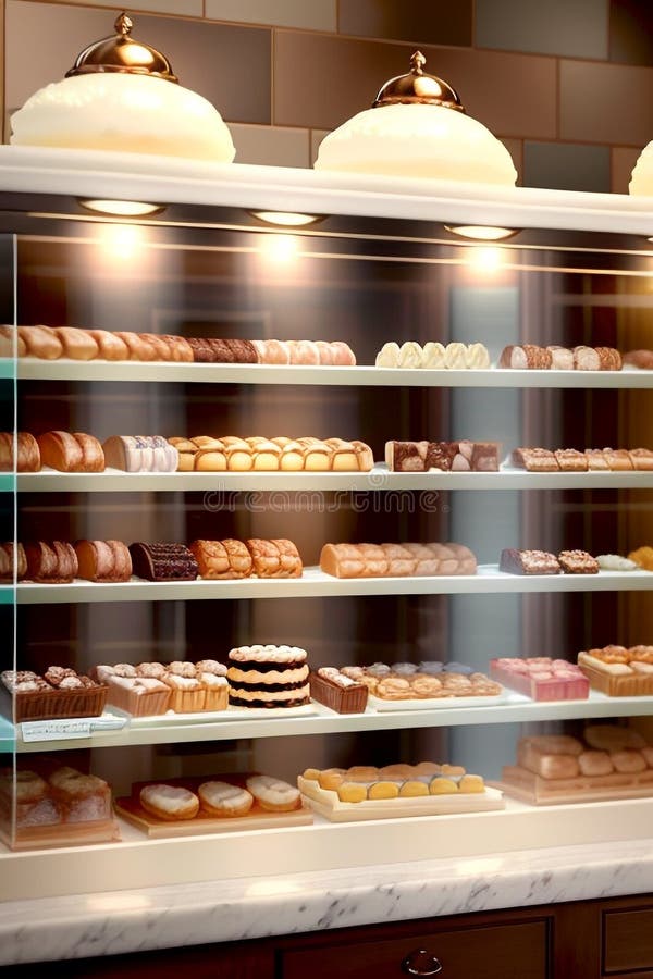 Bakery Showcase that is a Feast for the Eyes Stock Illustration ...