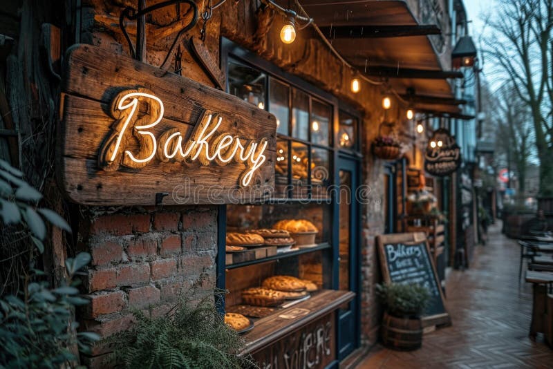 A Bakery with a Sign that Says Bakery Stock Photo - Image of bread ...