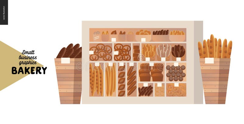 Bakery - Small Business Graphics - Display Case Stock Vector ...