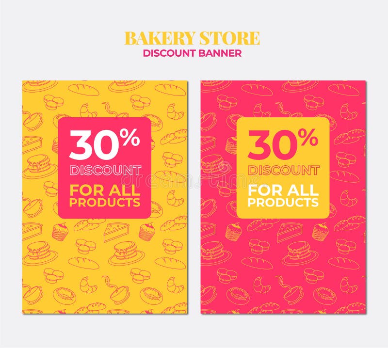 Bakery Store Discount Banner Stock Vector - Illustration of label, gift ...