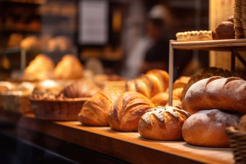 A Bakery Store with Bread and Pastries. Different Kinds of Bread, Cakes ...