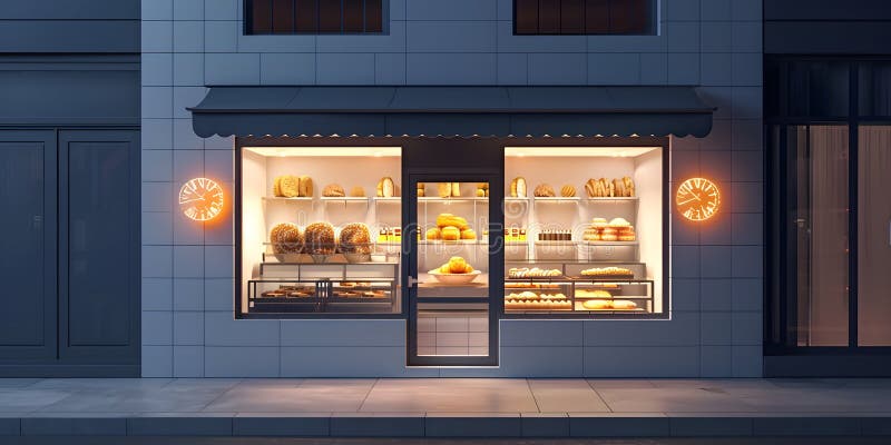 A Bakery Storefront Showcasing an Array of Fresh Pastries and Breads ...