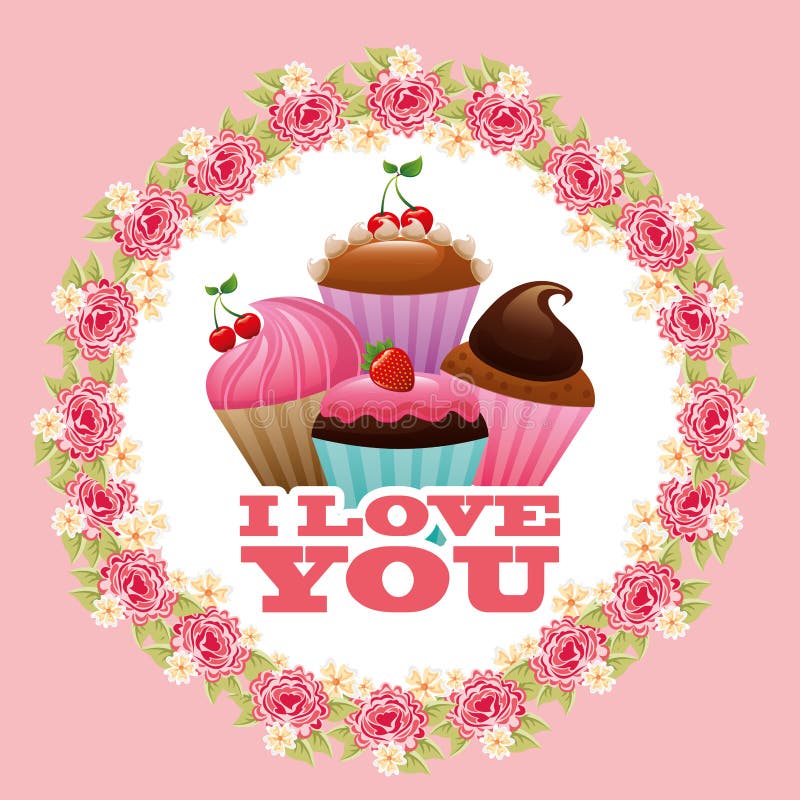 Bakery sweet design stock illustration. Illustration of cupcakes - 49809369