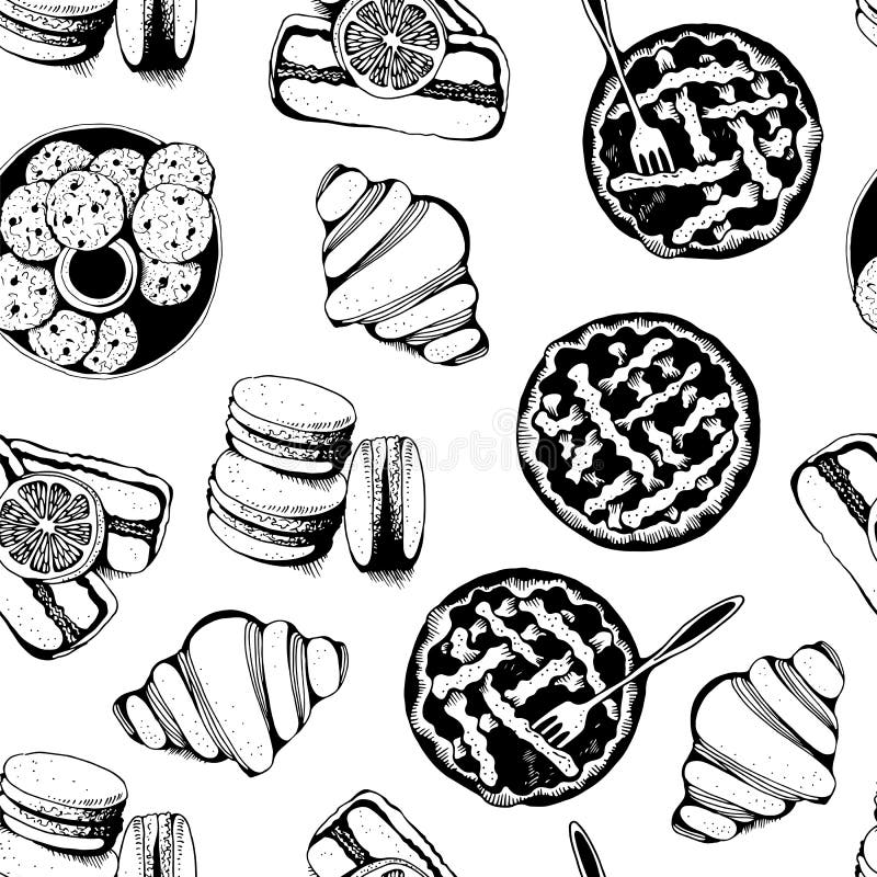 Pastry pattern stock vector. Illustration of dessert - 25026459